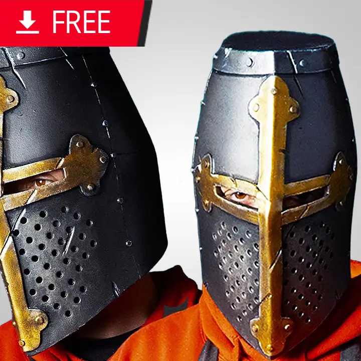 Free Crusader Helmet EVA Foam Template | Cosplayshop